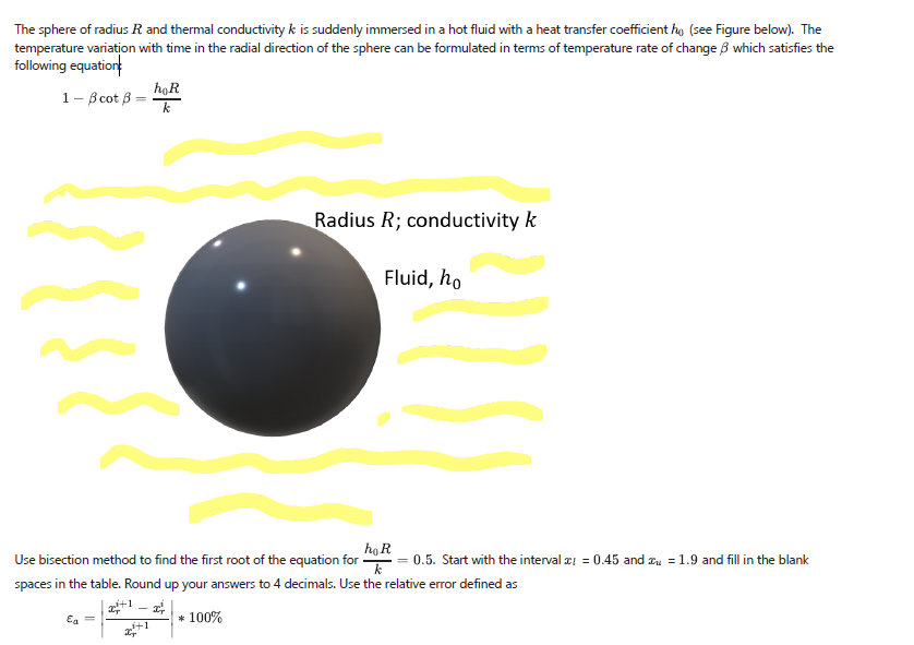 Solved The sphere of radius R and thermal conductivity k is | Chegg.com