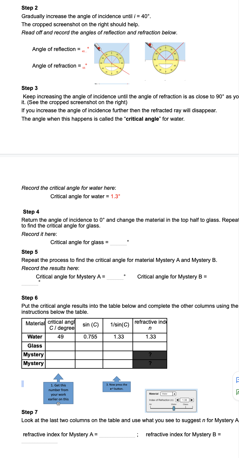 Solved Step 2 Gradually increase the angle of incidence | Chegg.com
