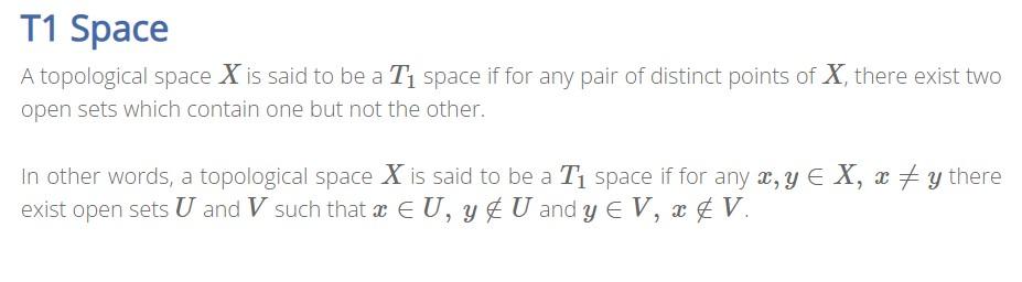 Solved Theorem 2.1: A topological space X,J is a T1− space | Chegg.com