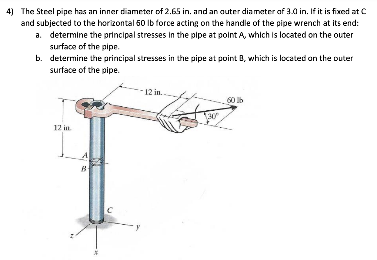 Solved 4) The Steel pipe has an inner diameter of 2.65 in. | Chegg.com