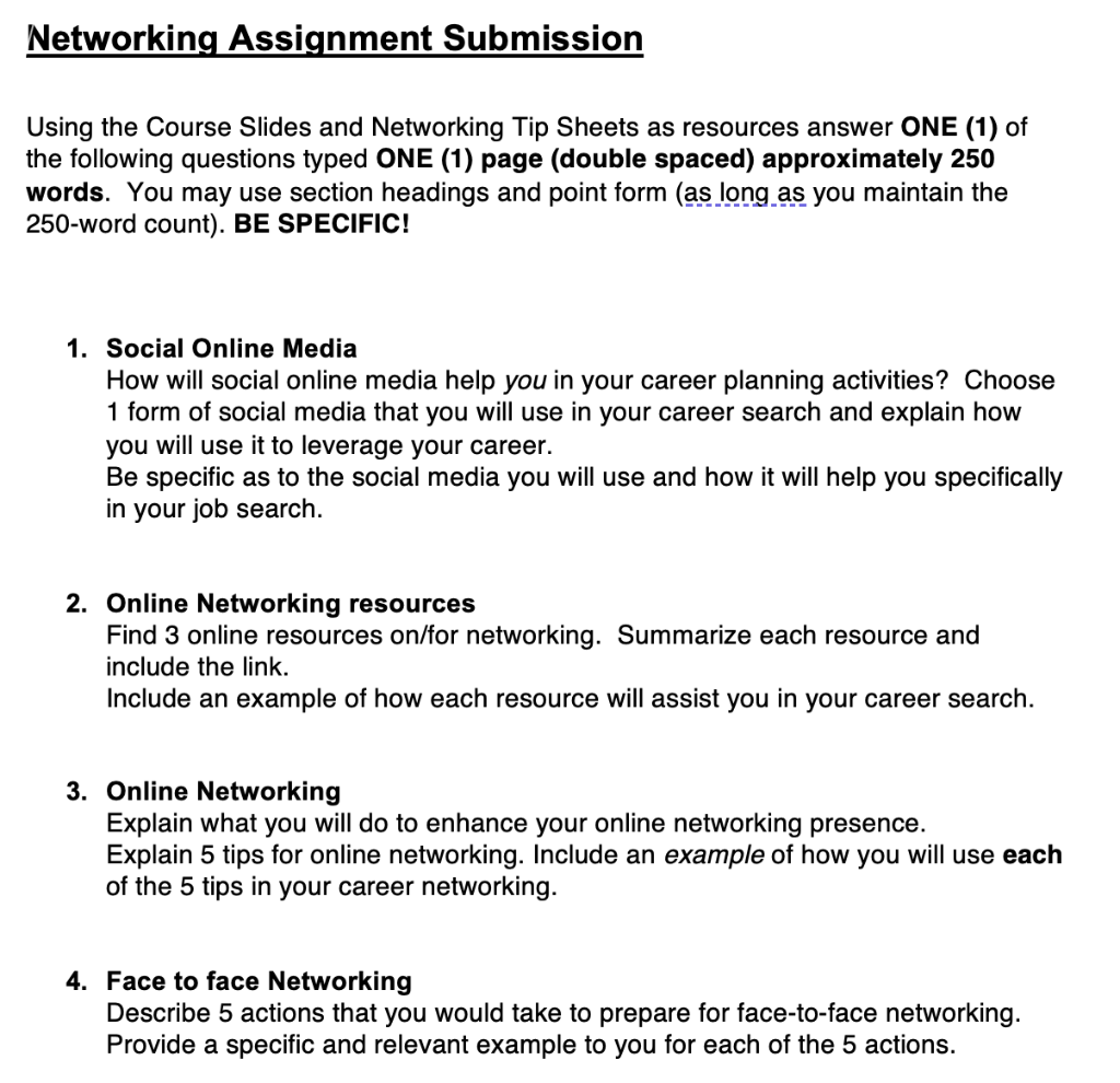 Solved Networking Assignment Submission Using the Course | Chegg.com