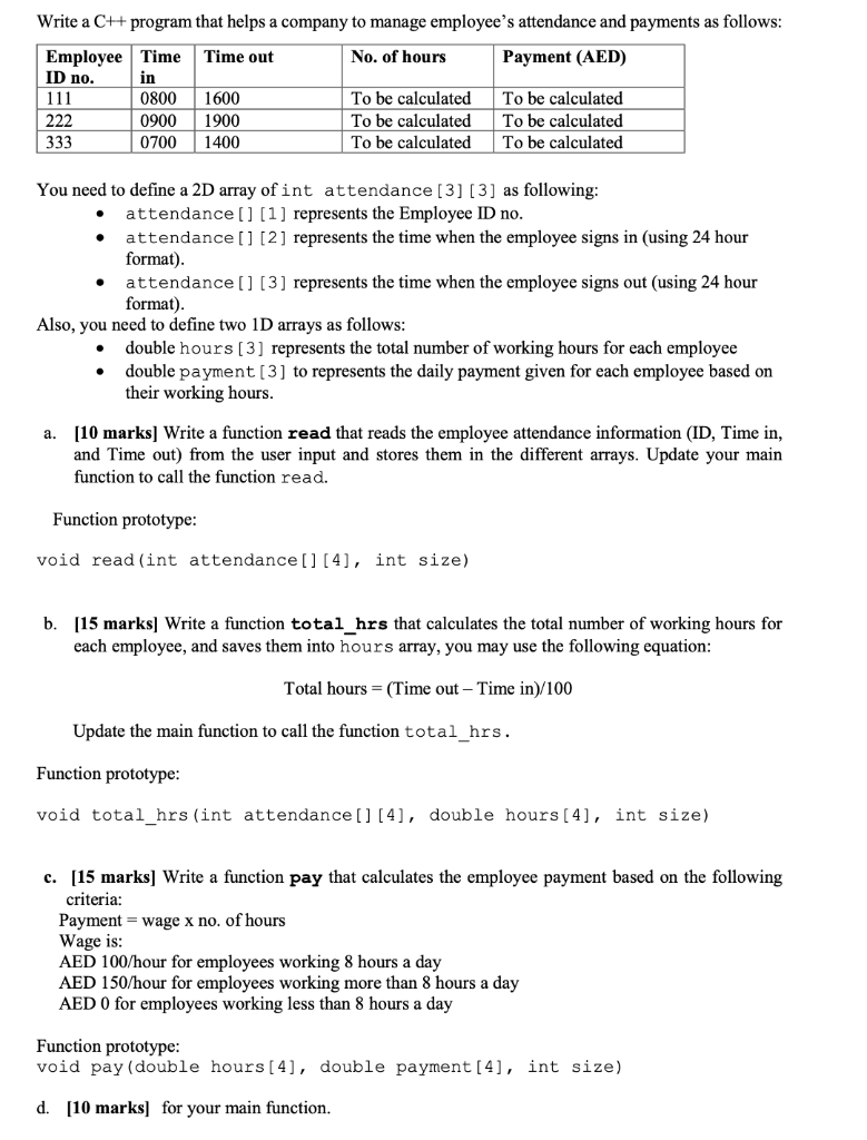 Solved Write a C++ program that helps a company to manage | Chegg.com