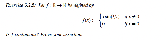 Solved Exercise 3.2.5: Let f:R→R be defined by | Chegg.com