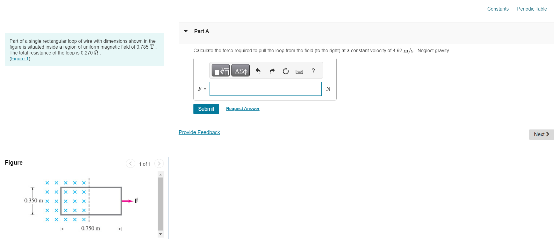 Solved Part of a single rectangular loop of wire with | Chegg.com