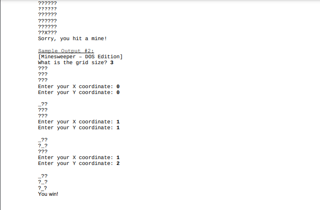 Solved Assignment 6C: Minesweeper - Simplified. For many | Chegg.com