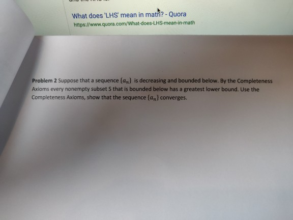 Solved What does LHS mean in mat?-Quora | Chegg.com