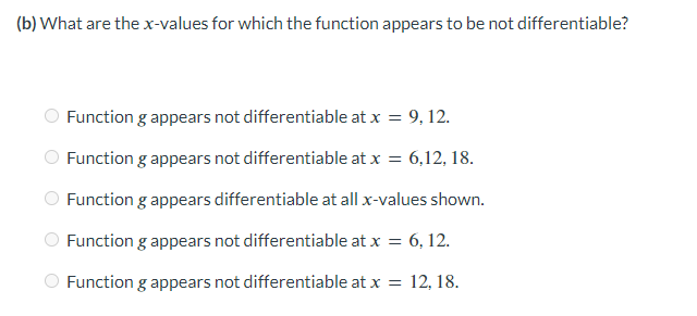 Solved (a) What are the x-values for which the function | Chegg.com