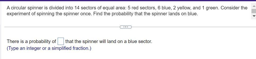 Solved A circular spinner is divided into 15 sectors of | Chegg.com