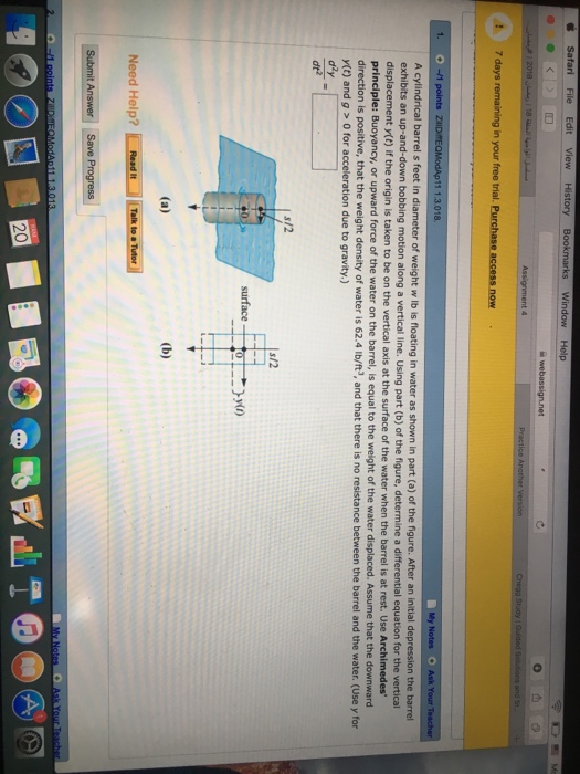 Solved n bobbing motion along a vertical line. Using part | Chegg.com
