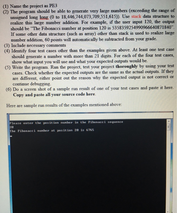 Solved Write A Fibonacci Number Generator Using Stacks In 