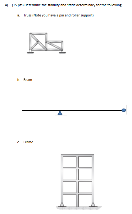 Solved 4) (15 pts) Determine the stability and static | Chegg.com