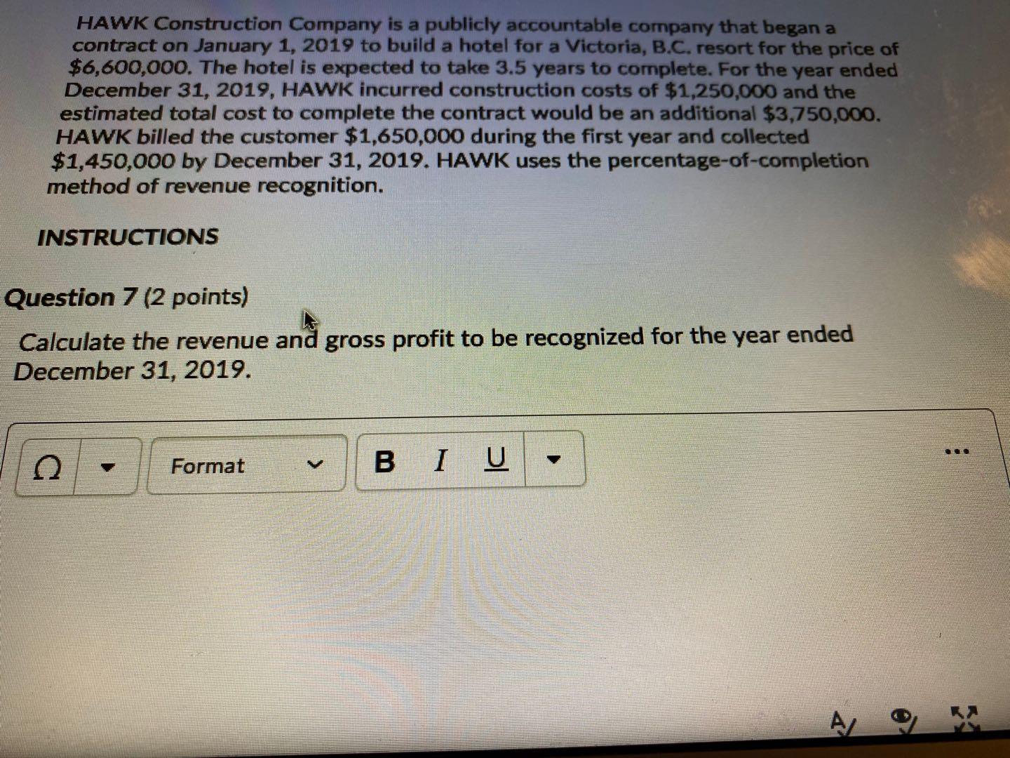 Solved HAWK Construction Company is a publicly accountable | Chegg.com