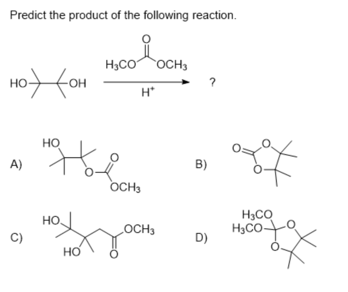 Solved Predict the product of the following reaction. H3CO | Chegg.com