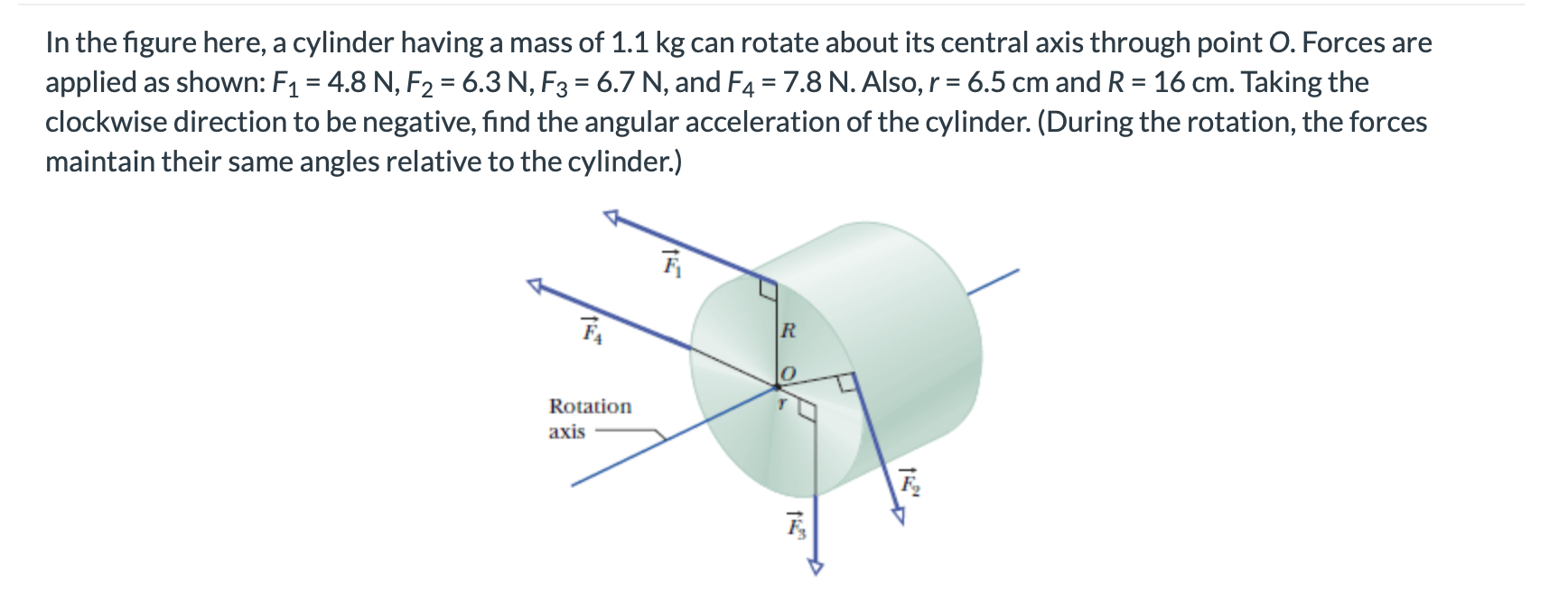 Solved In the figure here, a cylinder having a mass of 1.1 | Chegg.com