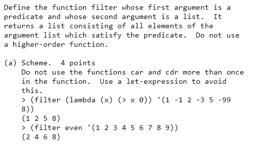 Solved Define the function filter whose first argument is a | Chegg.com