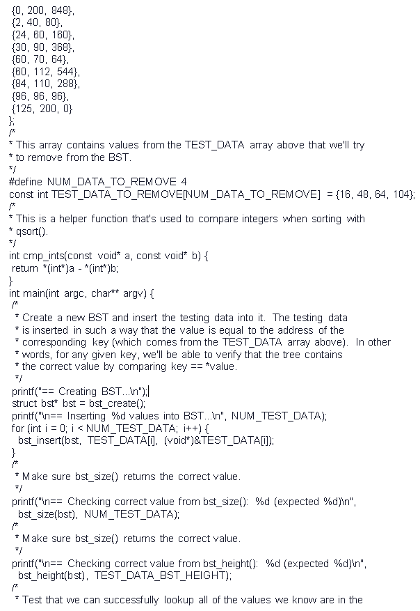 Please help me with the FIXME portions of bst.c. | Chegg.com