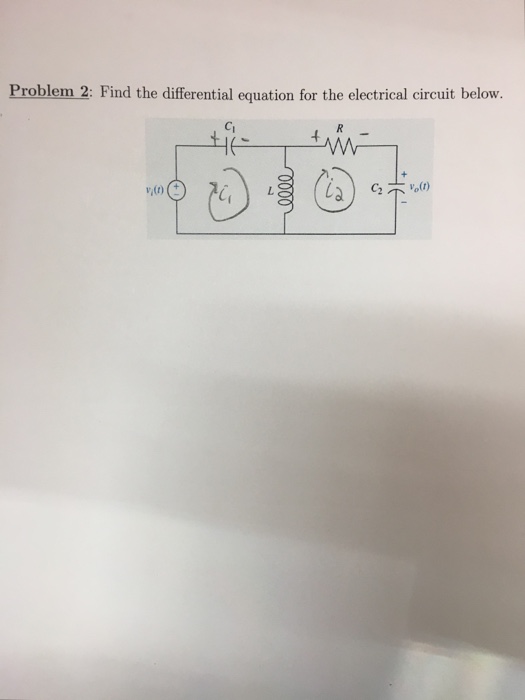 Solved Problem 2: Find the differential equation for the | Chegg.com