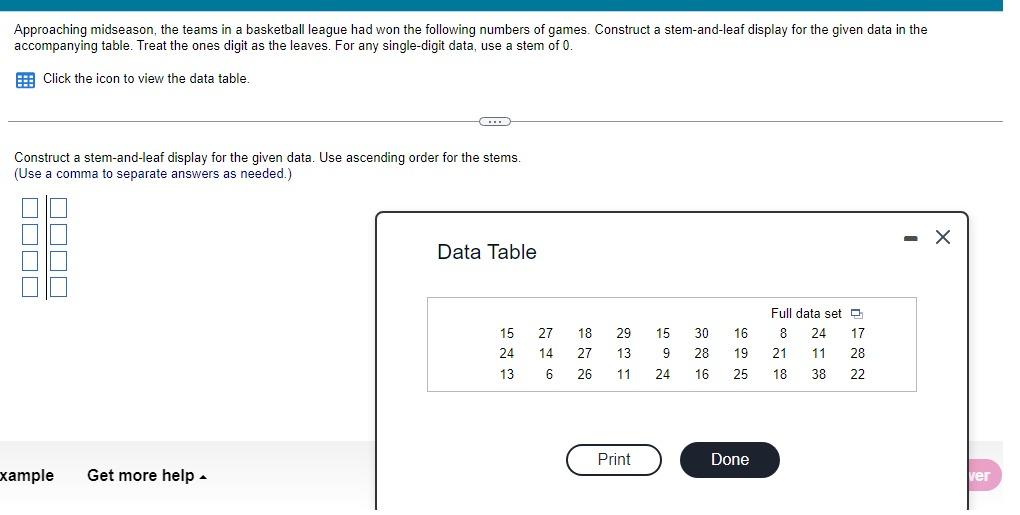 Solved Approaching midseason, the teams in a basketball | Chegg.com