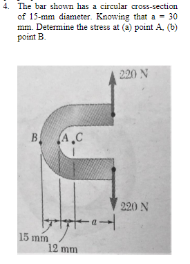 Solved 4. The bar shown has a circular cross-section of | Chegg.com