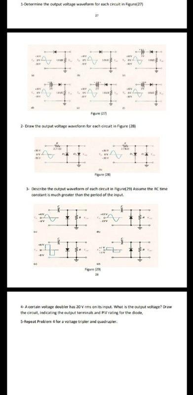 1-Determine the output voltage waveform for each | Chegg.com