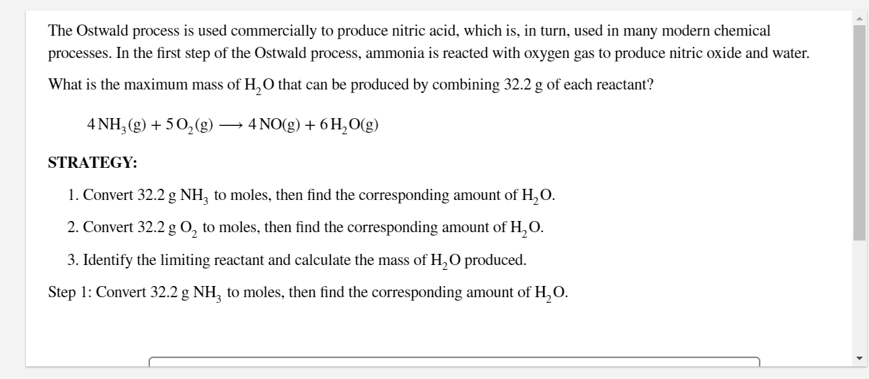 Solved The Ostwald process is used commercially to produce | Chegg.com