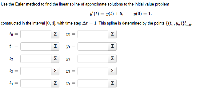 Solved Use the Euler method to find the linear spline of | Chegg.com