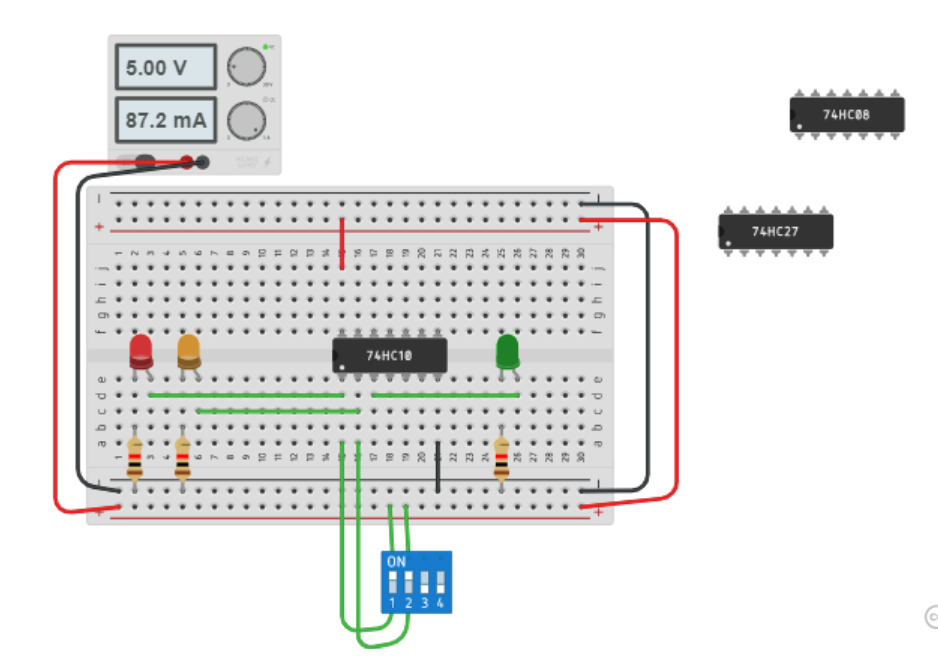 Solved 5.00 V 87.2 mA 74HC08 74HC27 REAR fgh Ighii 74HC10 | Chegg.com