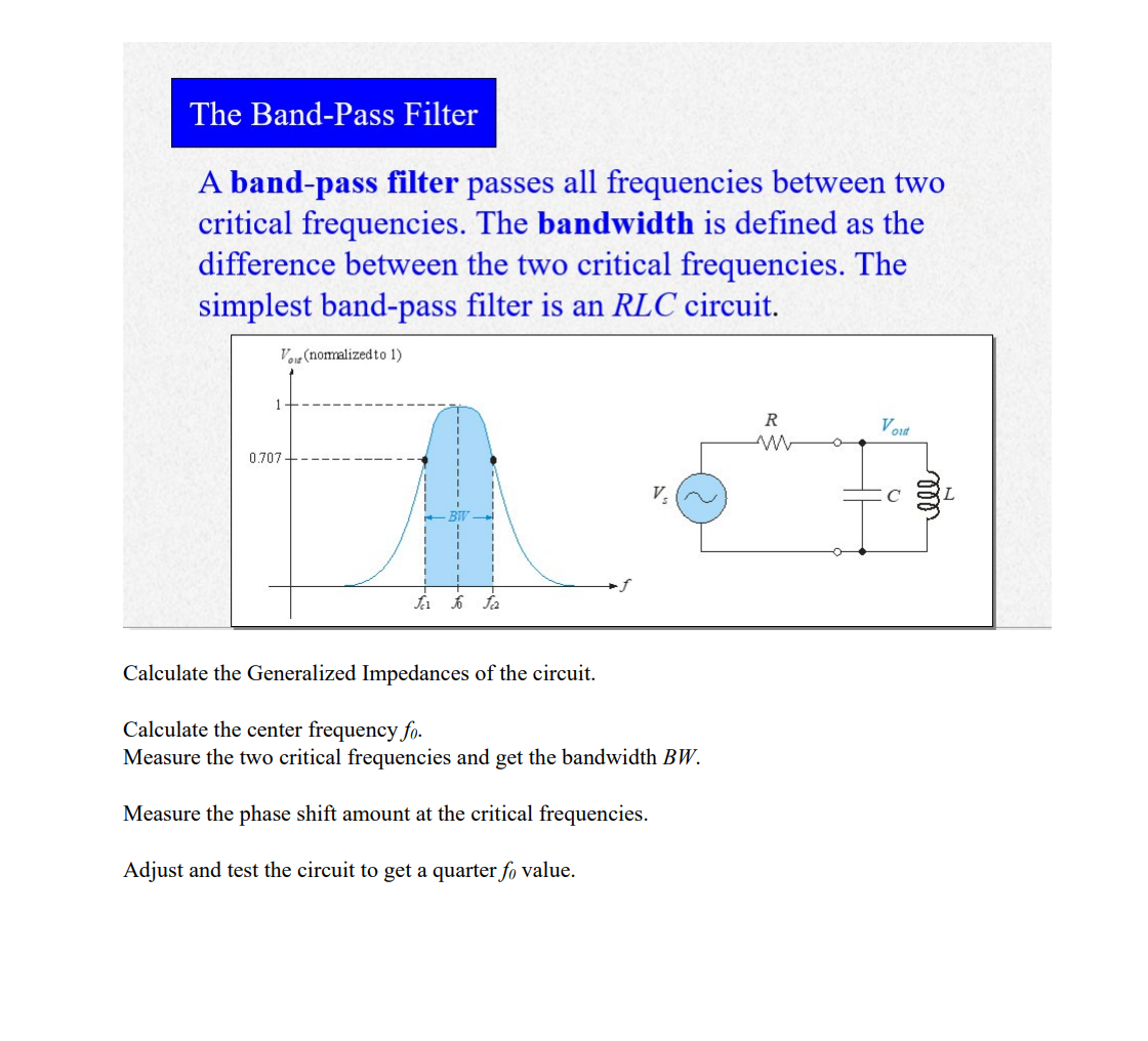 Solved Lab: Passive Filters (SIMULATION) Basic filter | Chegg.com
