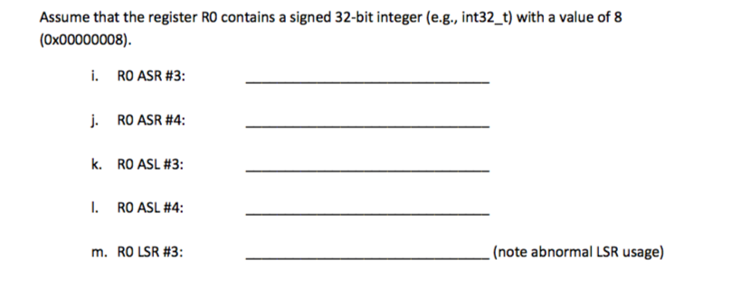 Solved 7. For each of the following operations, show the | Chegg.com