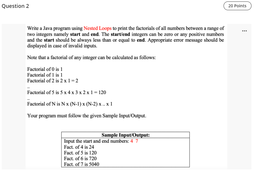 Solved Question 2 20 Points Write A Java Program Using 1274