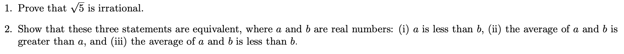 Solved 2. Show that these three statements are equivalent, | Chegg.com