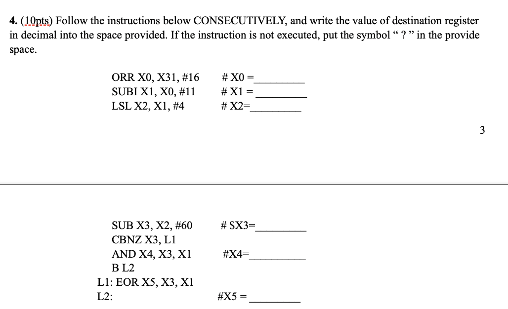 Solved 4. (10pts) Follow the instructions below | Chegg.com