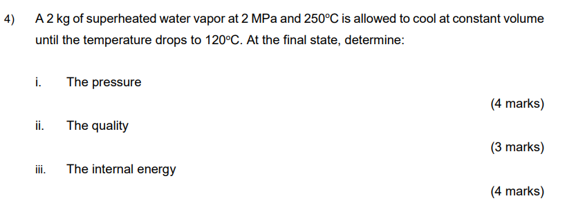 Solved A 2 ﻿kg of superheated water vapor at 2 ﻿MPa and | Chegg.com