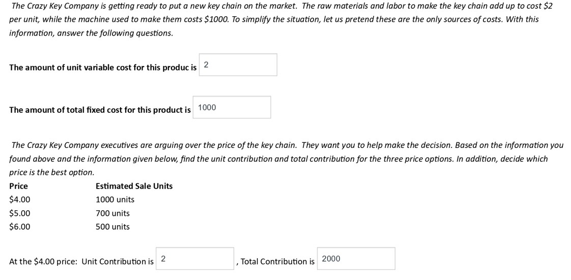Solved by an EXPERT The Crazy Key Company is getting ready to put a new ...