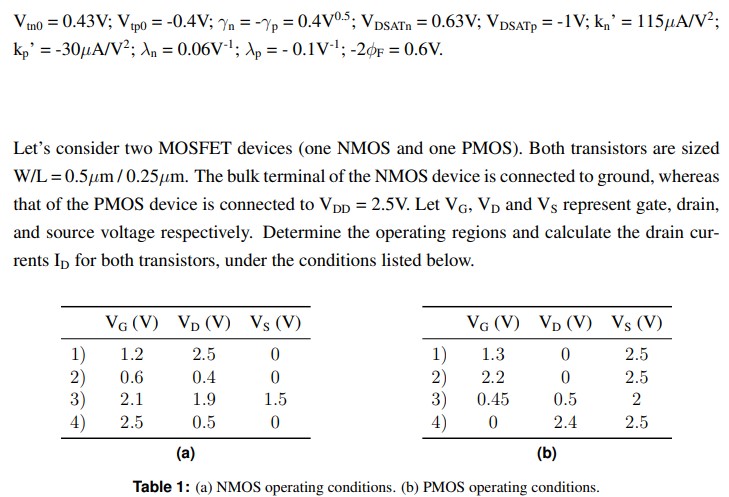Determine the operating regions and calculate the | Chegg.com