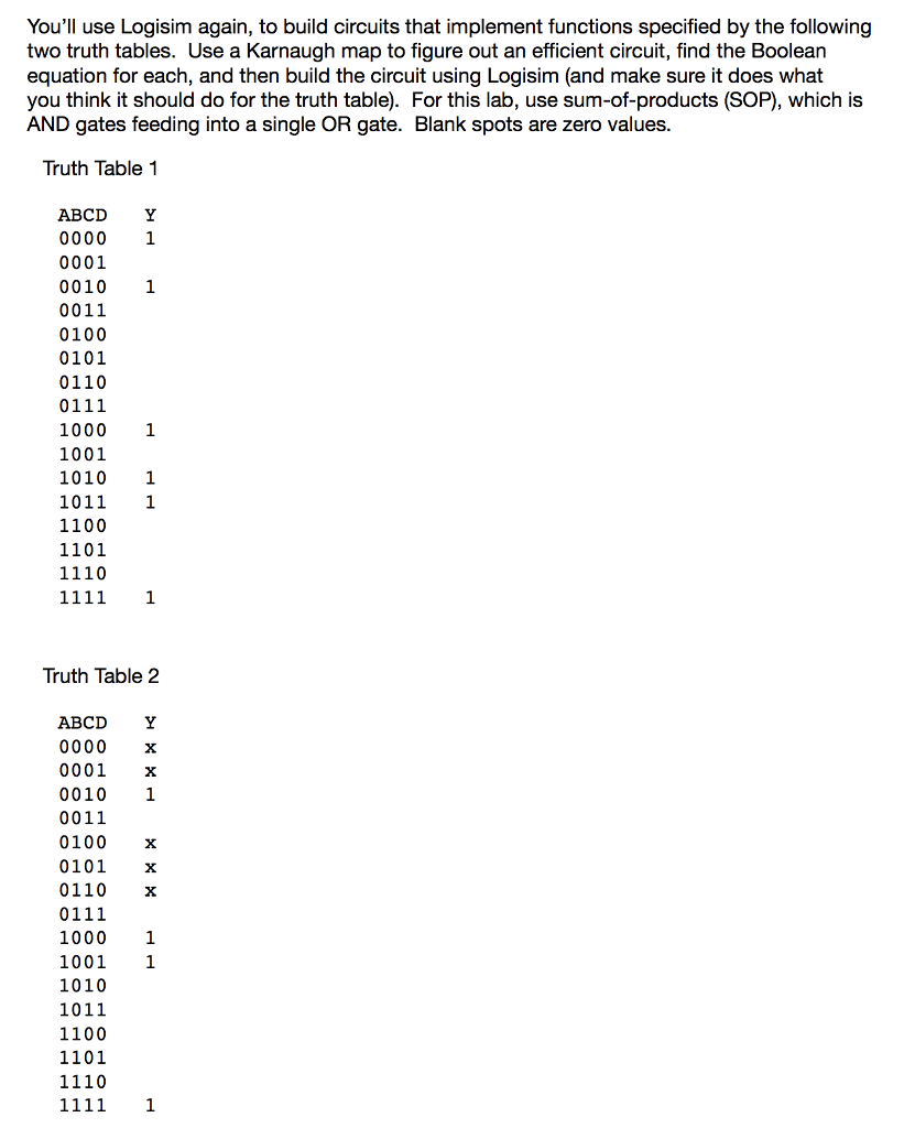 Solved You'll use Logisim again, to build circuits that | Chegg.com