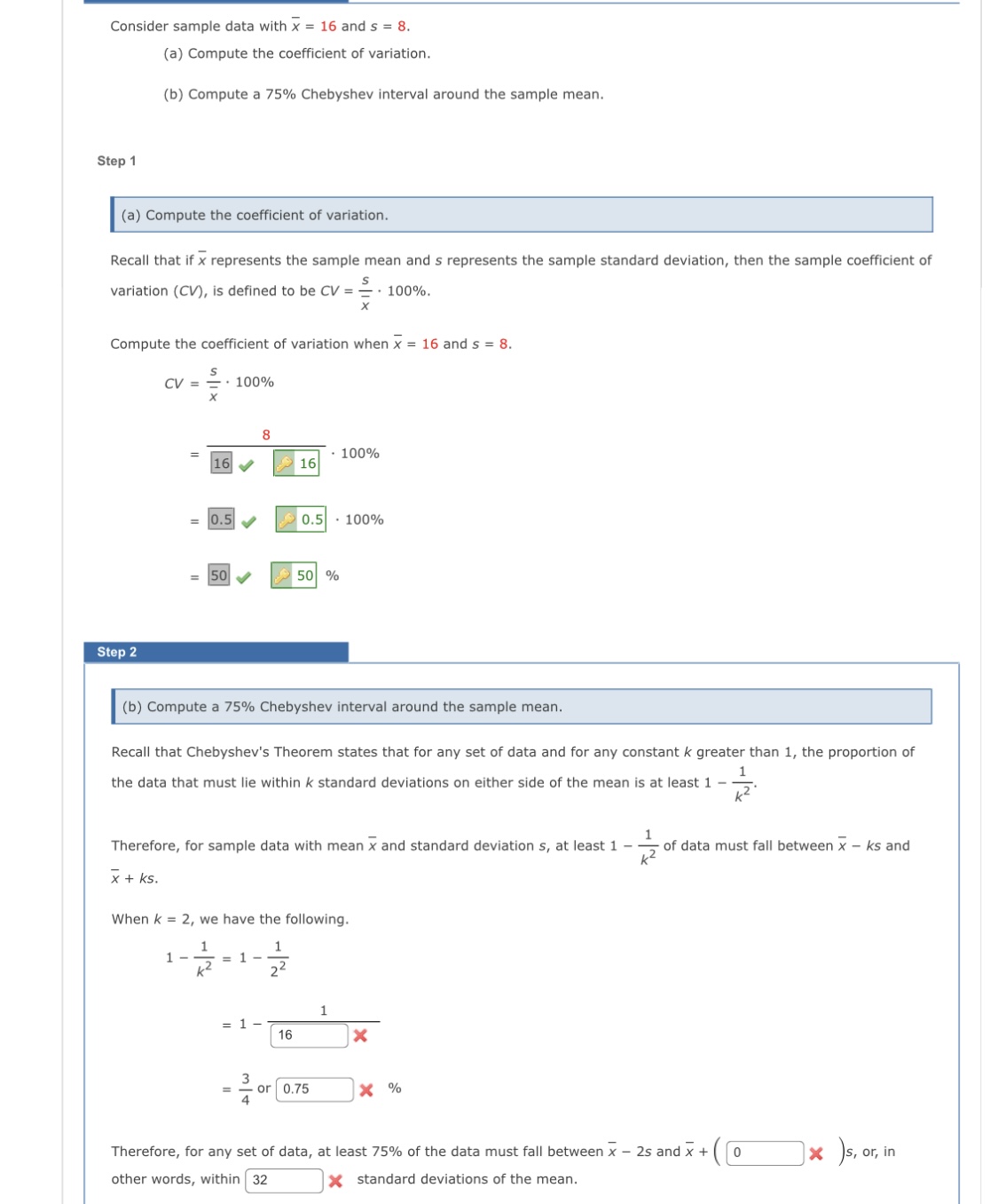 Solved Consider sample data with xˉ=16 and s=8. (a) Compute | Chegg.com