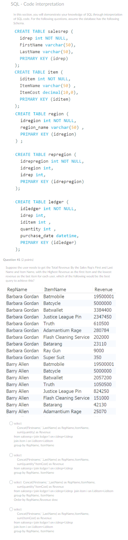Solved SQL - Code interpretation In this section, you will | Chegg.com
