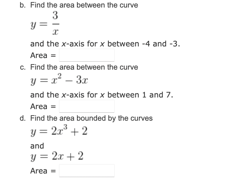 Solved b. Find the area between the curve y=x3 and the | Chegg.com