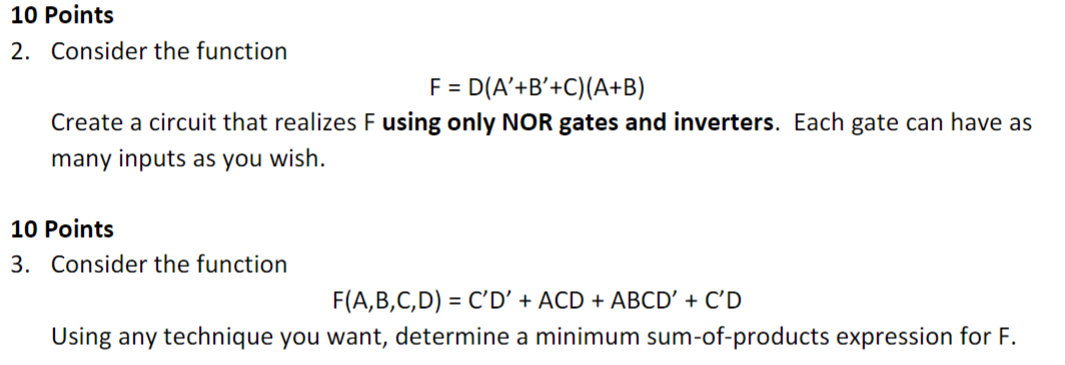 Solved F=D(A′+B′+C)(A+B) Create a circuit that realizes F | Chegg.com