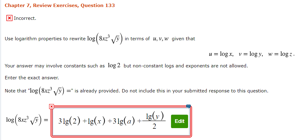 Solved Chapter 7, Review Exercises, Question 133 X | Chegg.com