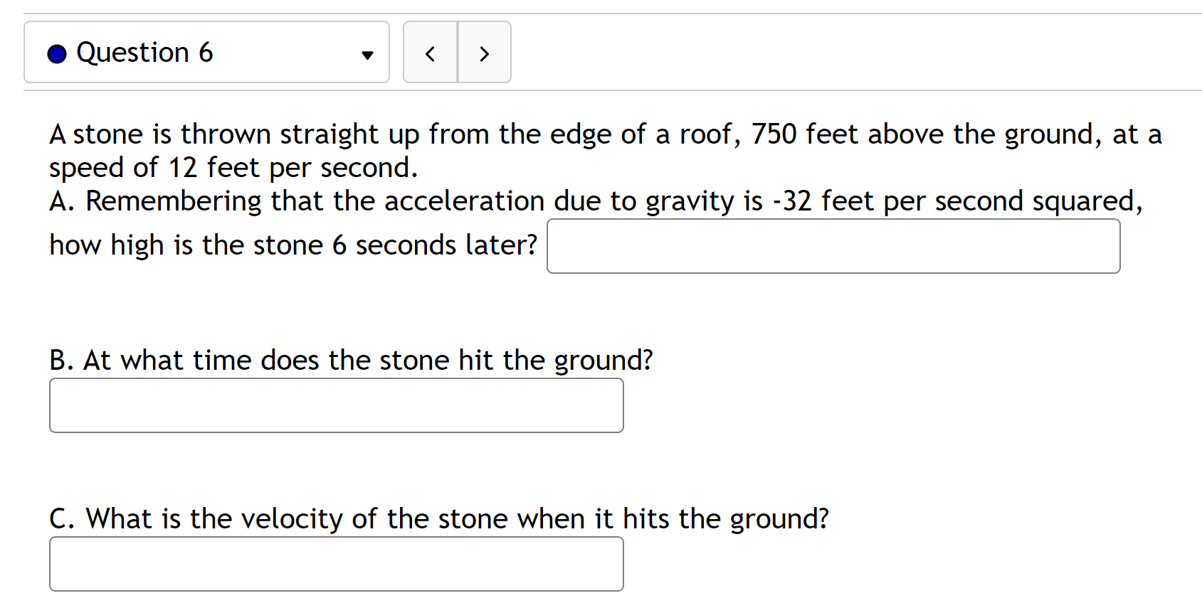 Solved A stone is thrown straight up from the edge of a | Chegg.com