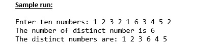 Solved Problem 1 : Print Distinct Numbers Write a Java | Chegg.com
