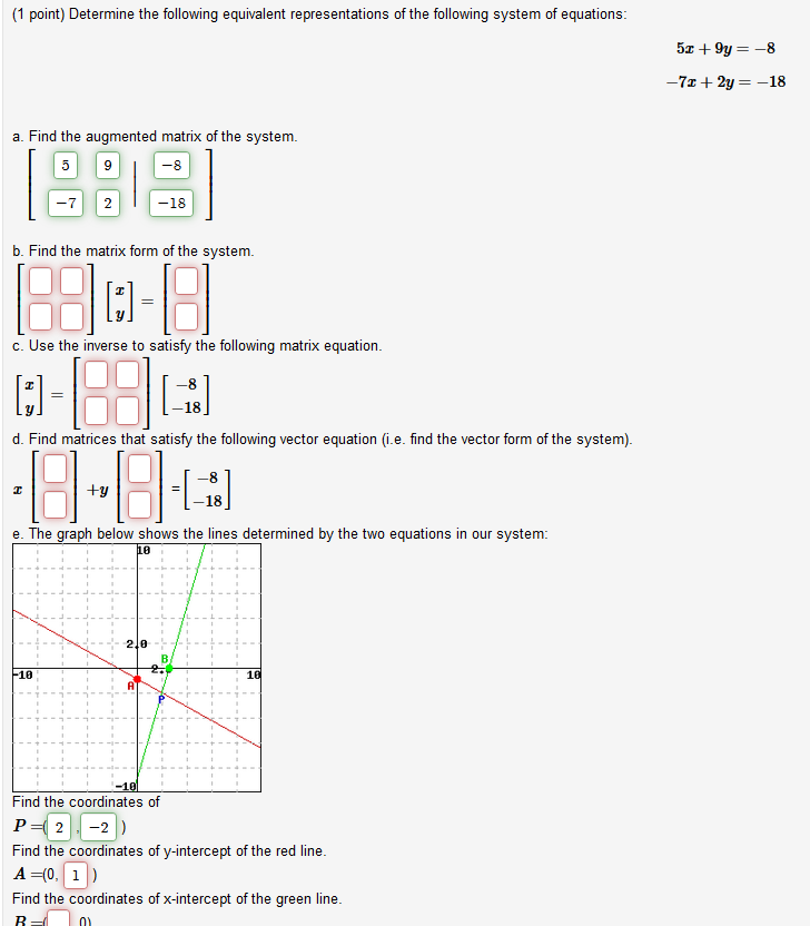 Solved (1 point) Determine the following equivalent | Chegg.com