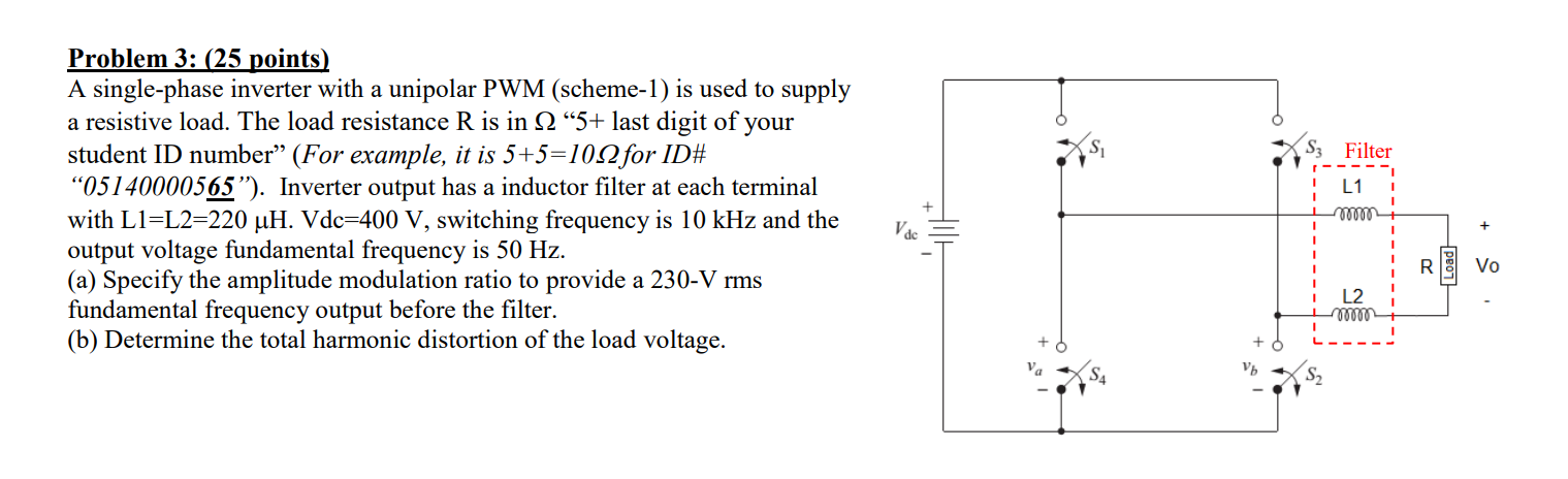 Solved Sz Filter Problem 3: (25 points) A single-phase | Chegg.com