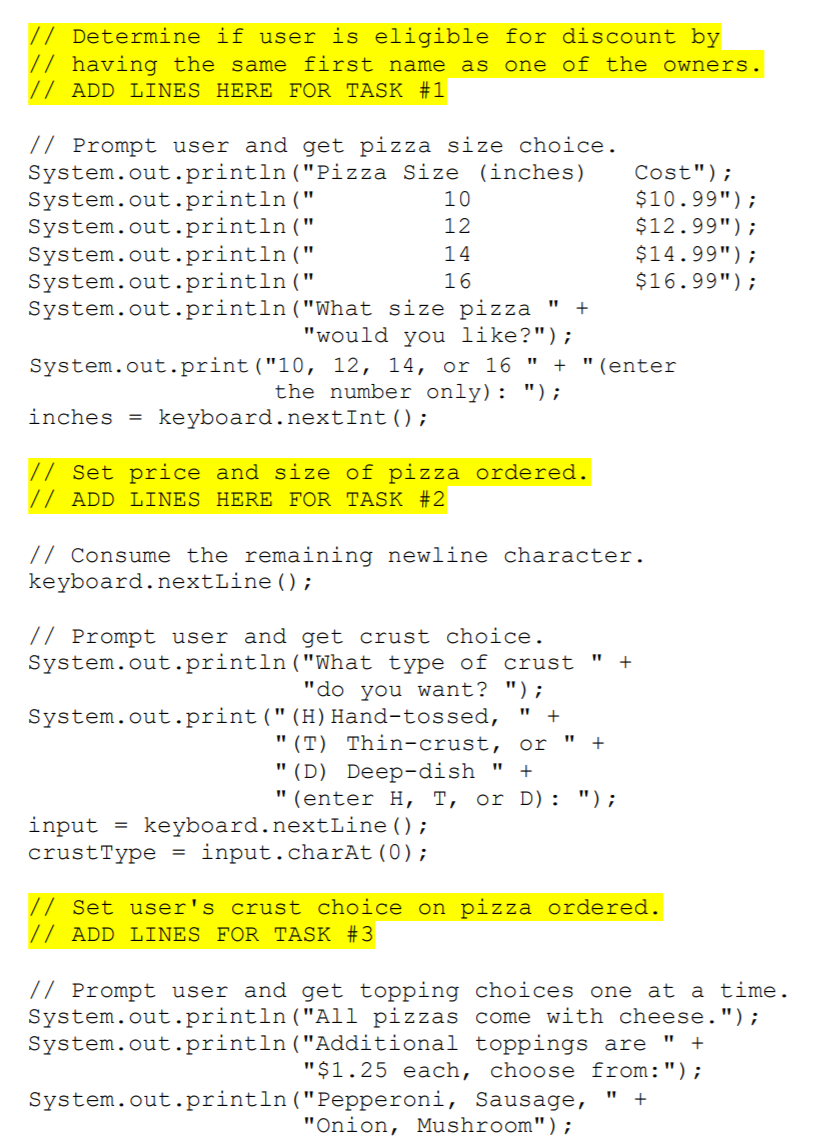 Solved Write a java program that follows the outlined | Chegg.com