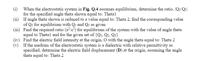 Solved Question 4 (6 Marks) Relevant to the electrostatic | Chegg.com