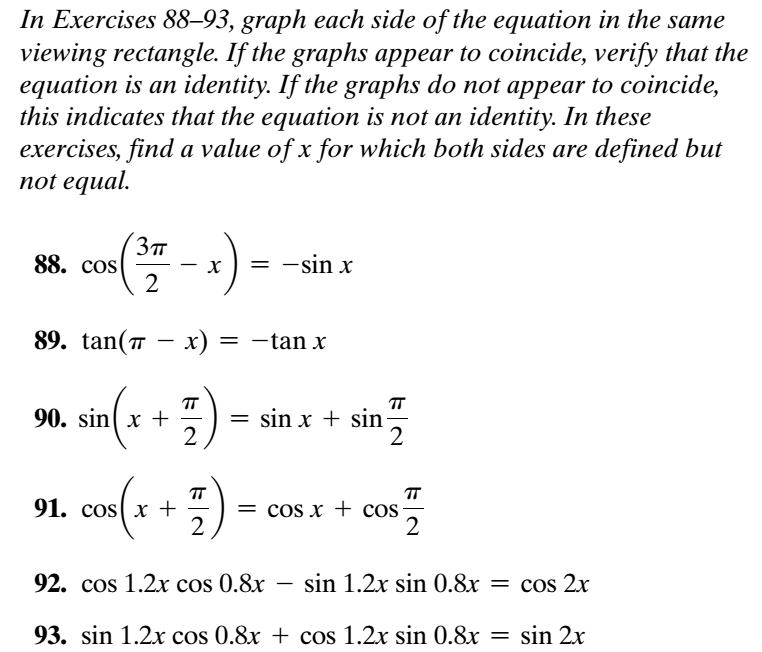 Solved graph each side of the equation in the same viewing | Chegg.com