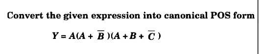 Solved Convert the given expression into canonical POS form | Chegg.com