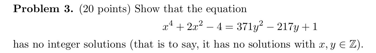 Solved Solve the equation x^4 + 2x^2 + 4 = 0Problem 3. (20 | Chegg.com
